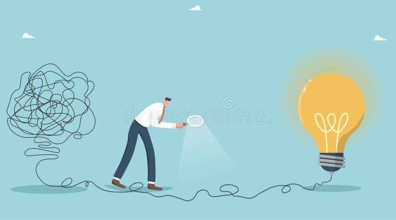 From Confused Thoughts To a Brilliant Solution Stock Vector ...