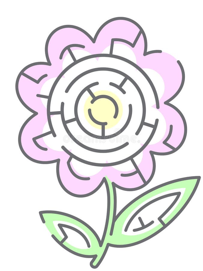 Find a Way Out of the Flower Maze Stock Vector - Illustration of game ...