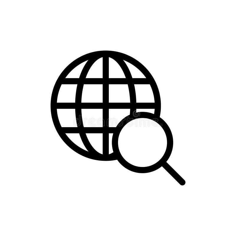 Find Website Icon with Globe and Magnifying Glass Stock Vector ...