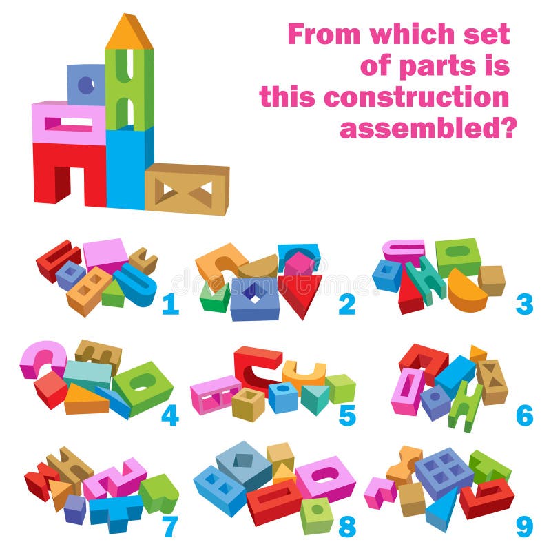 Find Which Set of Parts is this Construction Assembled. Task for ...