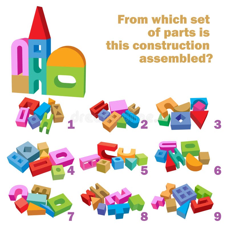 Find Which Set of Parts is this Construction Assembled. Task for ...