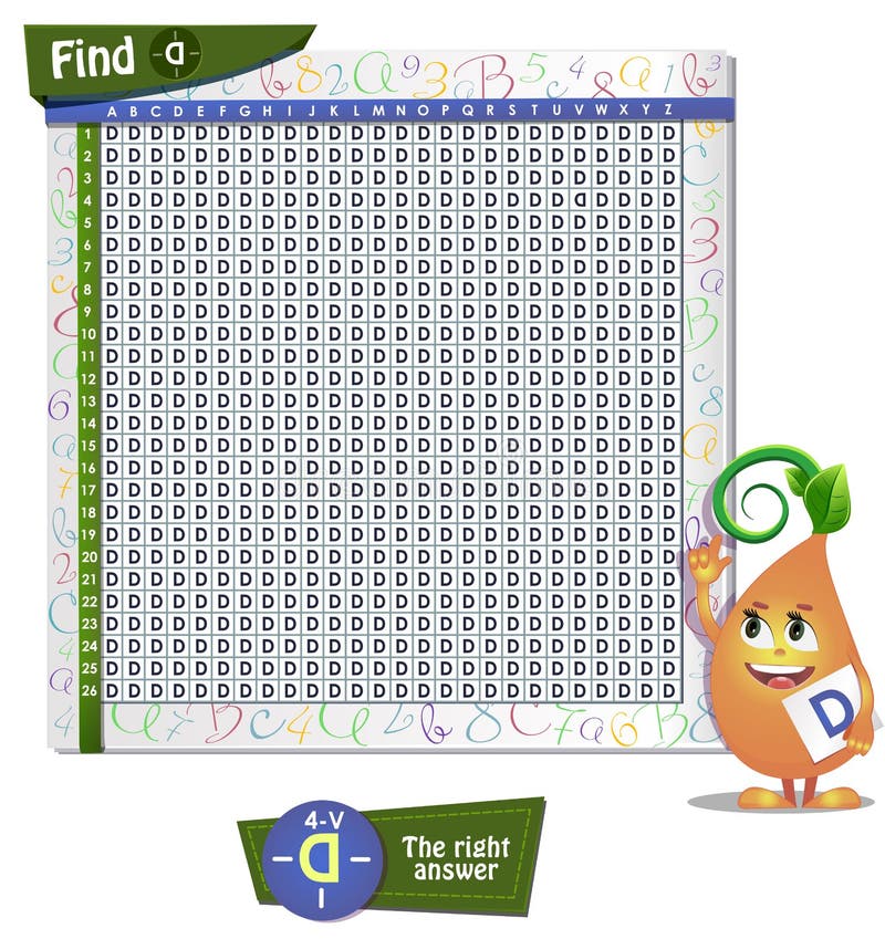 Find the wrong letter D stock illustration. Illustration of education ...