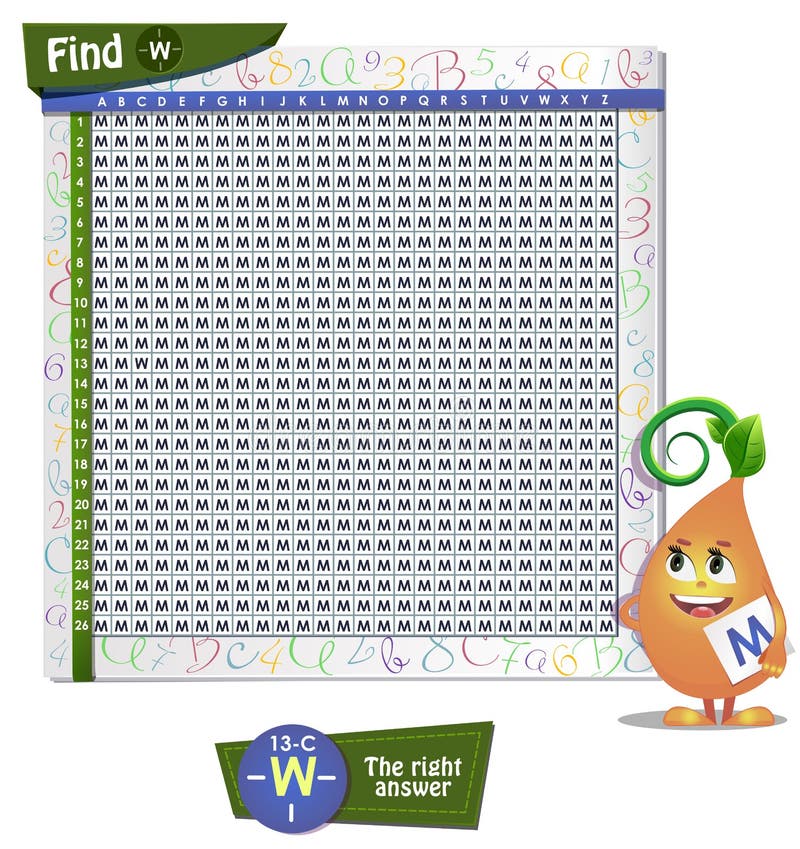 Find the wrong letter M stock illustration. Illustration of education ...