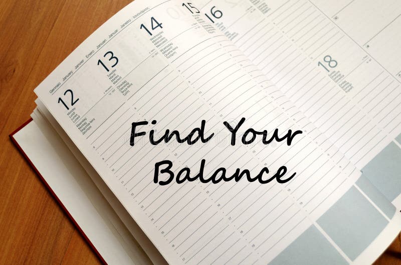 Find Your Balance Write On Notebook Stock Image - Image of ...