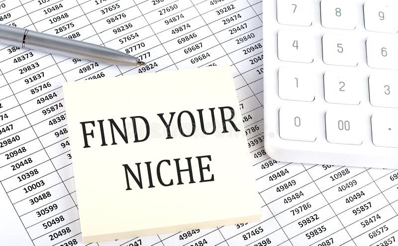 FIND YOUR NICHE on Sticky Note on Notebook on the Chart Background ...