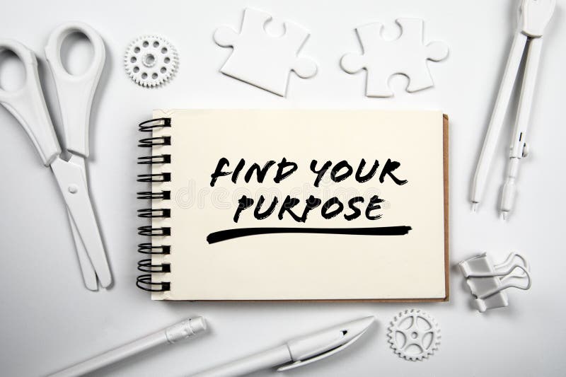 Find Your Purpose. White Office Desk with Stationery Stock Image ...