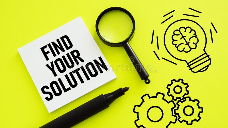 Find Your Solution is Shown Using the Text Stock Photo - Image of work ...