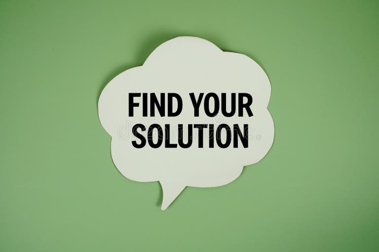 Find Your Solution Text with Speech Bubble Top View on Green Background Stock Illustration ...