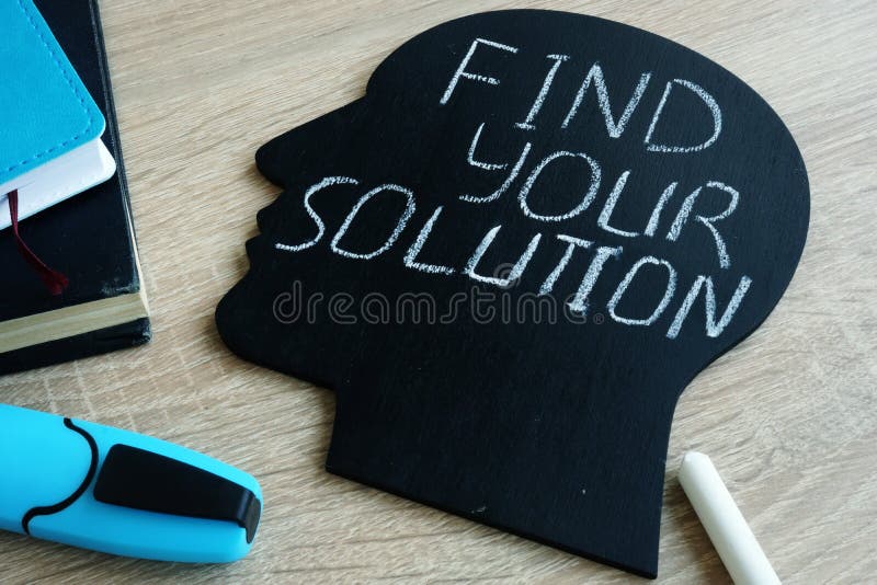 Find Your Solution Written on Head Silhouette Stock Image - Image of ...
