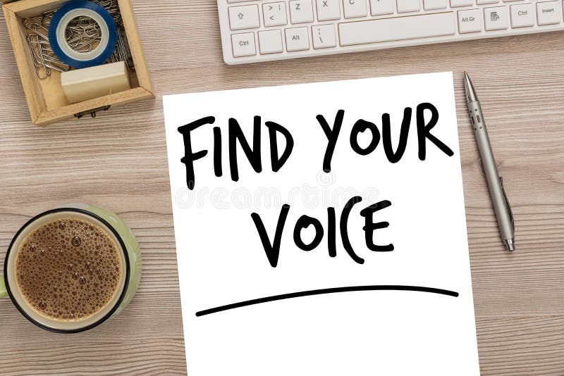 Find Your Voice Inspirational Handwriting Stock Image - Image of ...