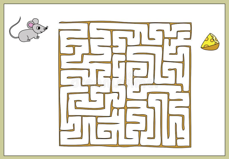 Find Your Way To the Cheese To the Mouse Stock Vector - Illustration of ...