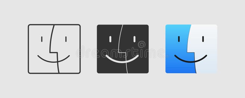 Finder App Icon Vector Set. Linear and Filled Style Sign for Mobile ...