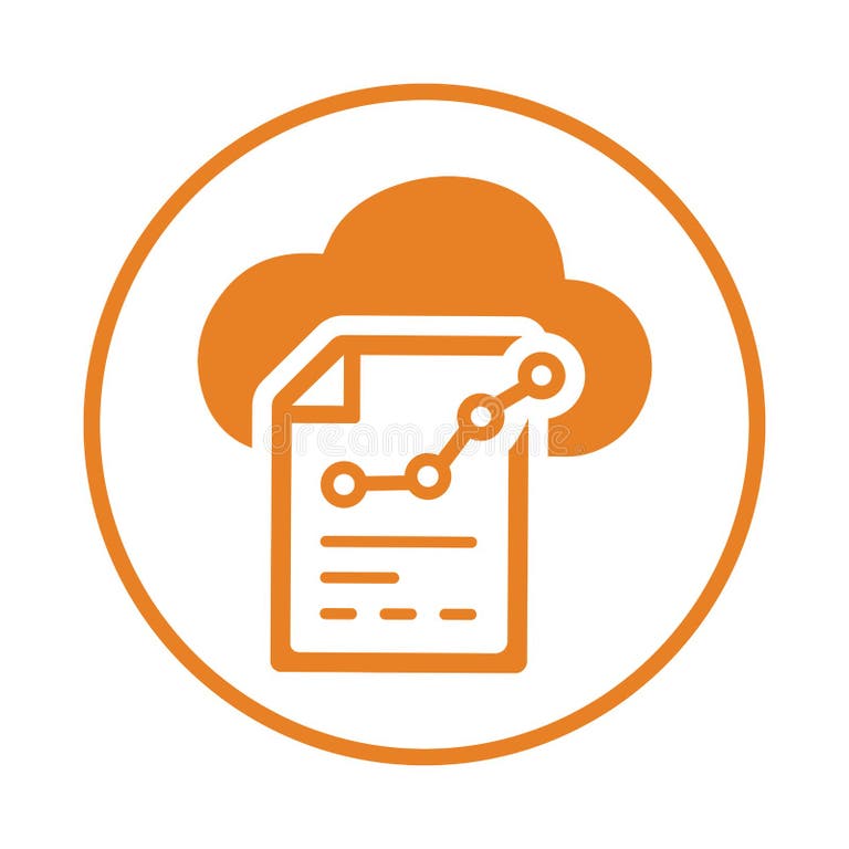 Finding, Analysis, Cloud, Solution Icon. Orange Vector Sketch. Stock ...