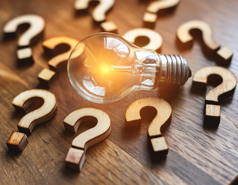 Finding an Answer and Solutions, Featuring Symbols Like a Light Bulb ...