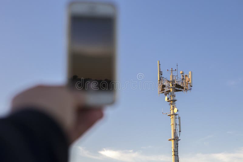 Finding Any Mobile Phone Coverage Stock Photo - Image of cellphone ...