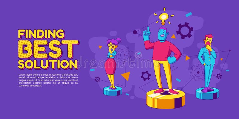 Finding Best Solution Vector Poster Stock Vector - Illustration of ...