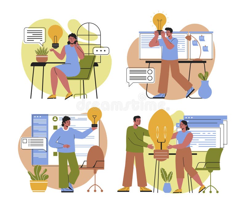 Finding Brilliant Ideas Concept Stock Vector - Illustration of ...