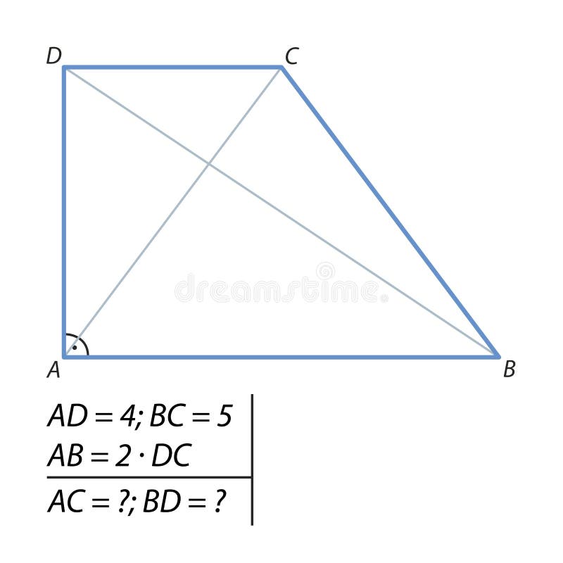 Finding a Diagonal Trapezoid ABCD Stock Illustration - Illustration of ...