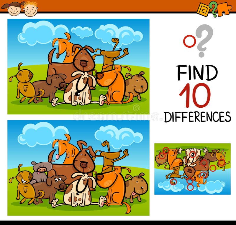 Finding Differences Game Cartoon Stock Vector - Illustration of ...