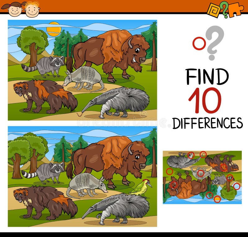 Finding Differences Game Cartoon Stock Vector - Illustration of puzzle ...