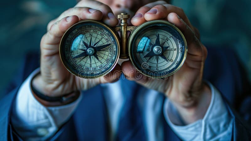 Finding Direction with Compass Stock Illustration - Illustration of ...