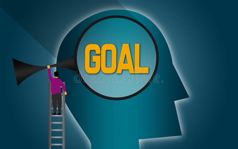 Finding Goal within Human Head Stock Illustration - Illustration of ...