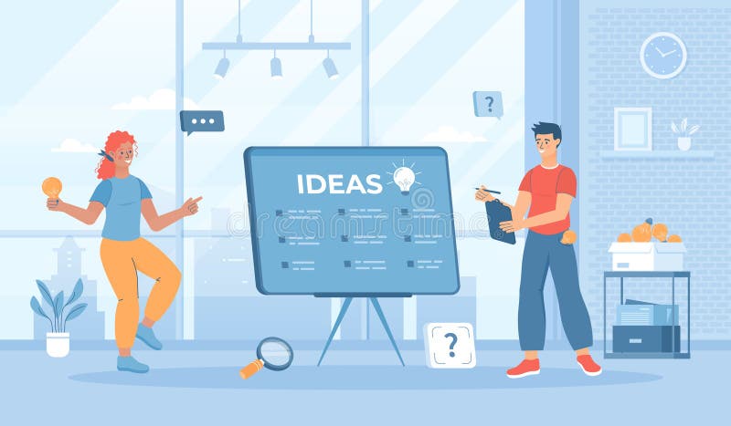 Finding Ideas. Brainstorming Process. Find Solution, Business Ideas ...