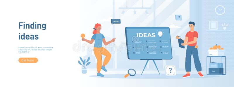 Finding Ideas. Brainstorming Process. Find Solution, Business Ideas ...