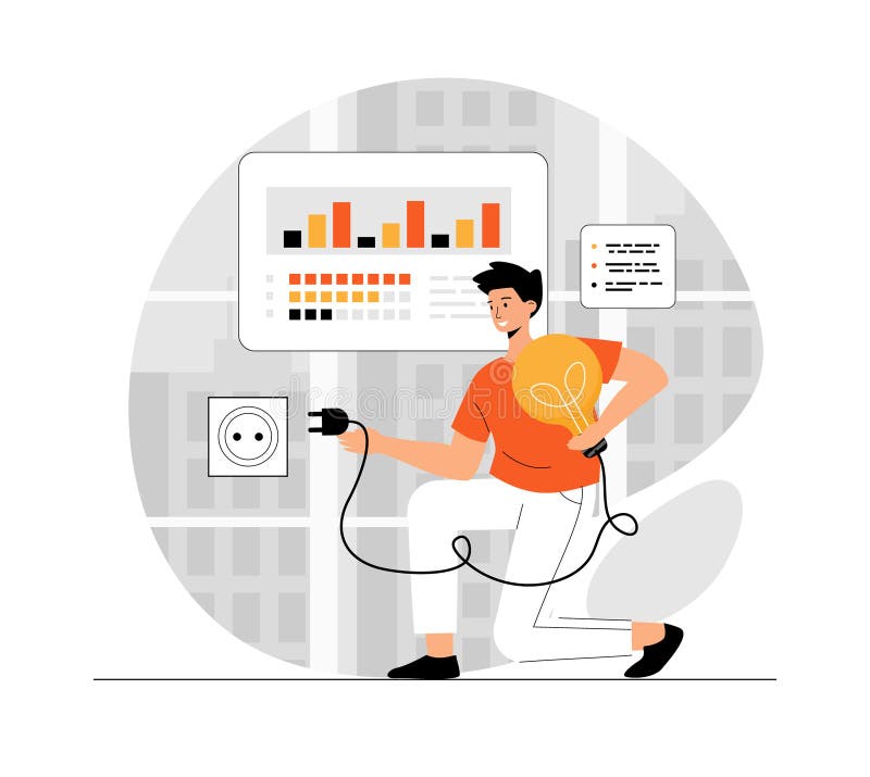 Finding Ideas, Solutions, Brainstorming Process. Man Solved a Problem ...