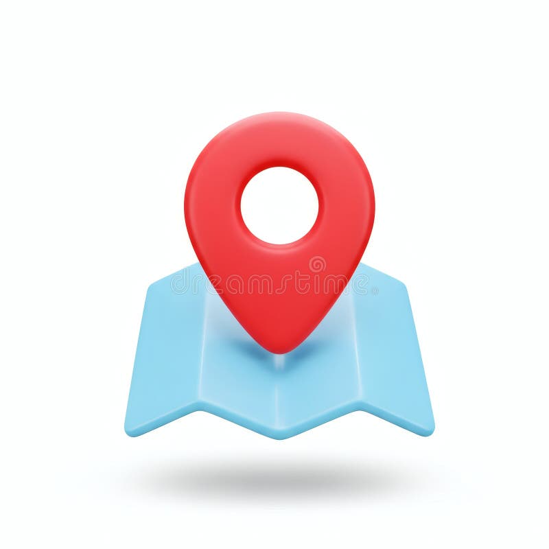 Finding Location on Map with Red Pin for Navigation Concept Stock ...