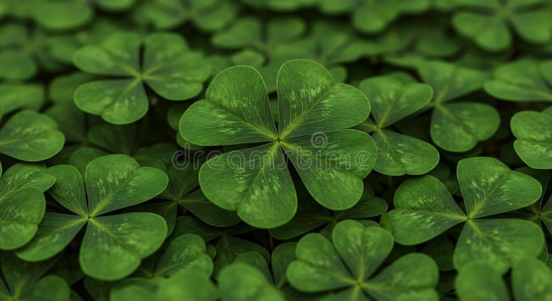 Finding Luck Four Leaf Clover Patch Background Stock Illustration ...