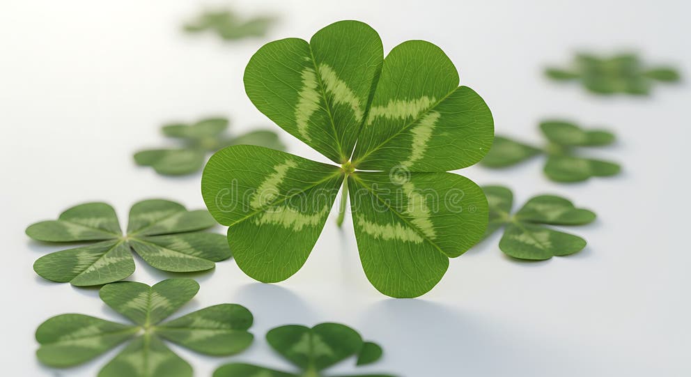 Finding Luck Four Leaf Clover Standing among Three Leaf Clover Patch ...