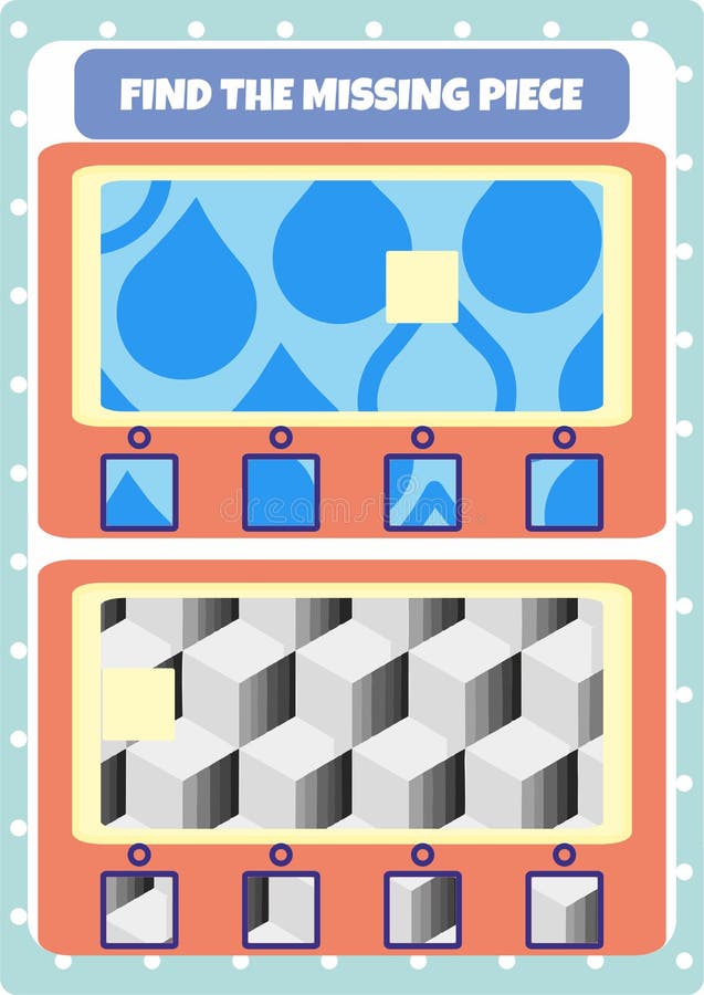 Find in the Pictures Missing Piece Stock Vector - Illustration of ...