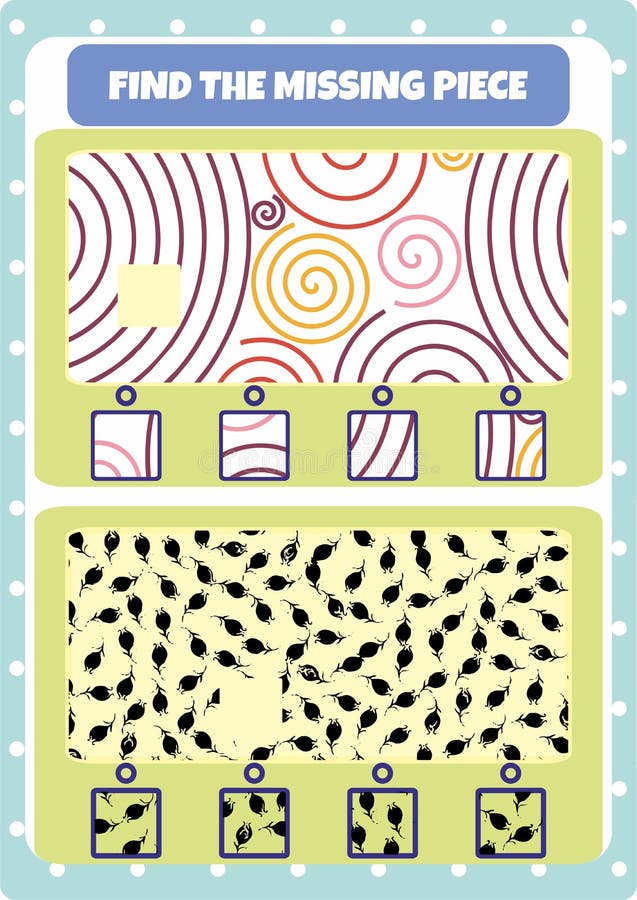 Find in the Pictures Missing Piece Stock Illustration - Illustration of ...