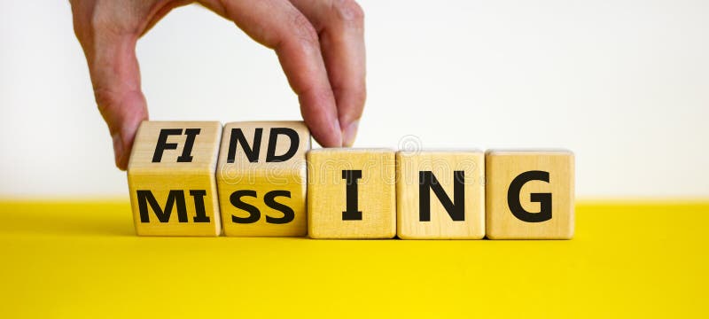 Finding Or Missing Symbol. Businessman Turns Wooden Cubes And Changes ...