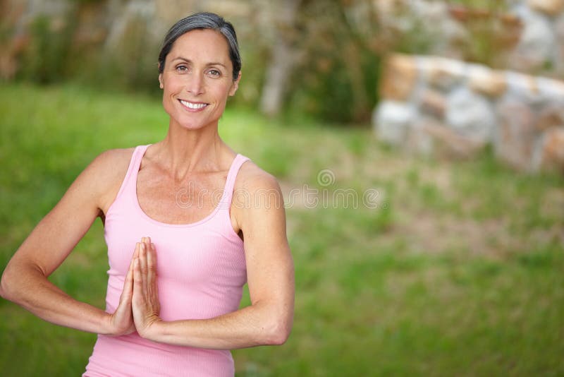 Finding A Moment Of Calm Portrait Of An Attractive Mature Woman Doing