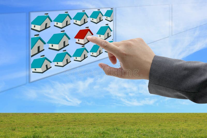 Finding house concept stock image. Image of hand, control - 20402725