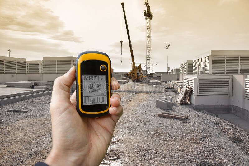 Finding the Right Position Inside a Construction Site Via Gps Stock ...