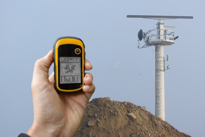 Finding the Right Position Inside a Construction Site Via Gps Stock ...