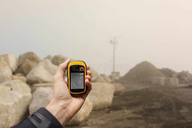 Finding the Right Position Inside a Construction Site Via Gps Stock ...