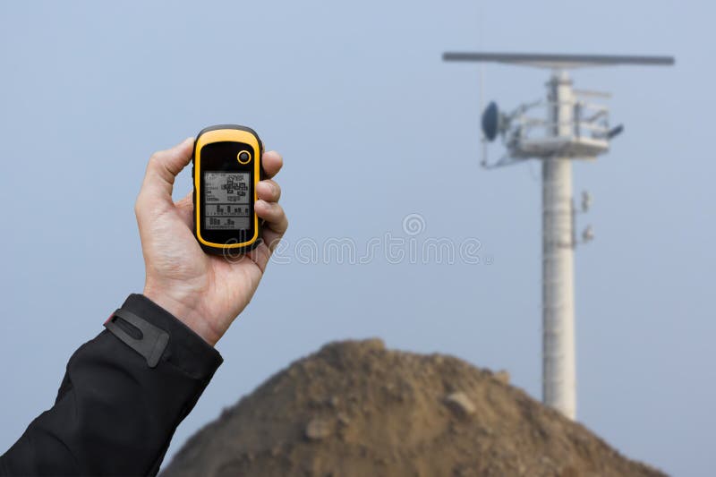 Finding the Right Position Inside a Construction Site Via Gps Stock ...