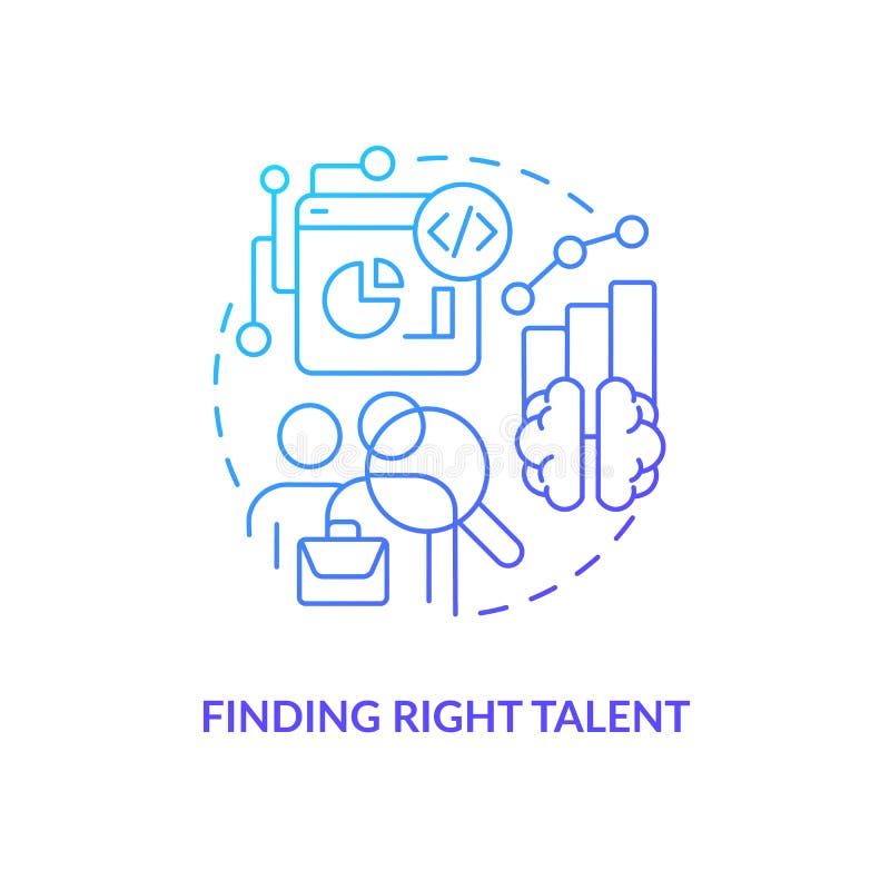 Finding Right Talent Blue Gradient Concept Icon Stock Vector ...