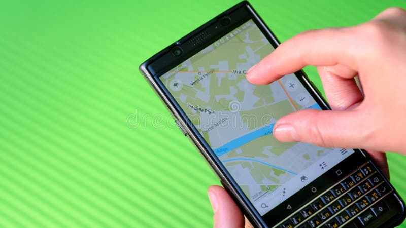 Finding a Route To Location Using the Mobile Maps Application Stock ... Finding a Route To Location Using the Mobile Maps Application Stock ...
