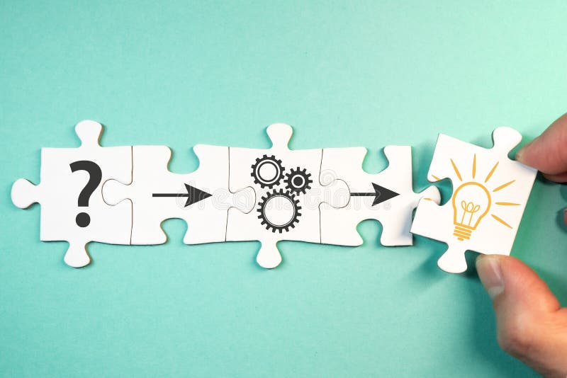 Finding Solution for a Problem Concept with Jigsaw Puzzle Pieces Stock ...