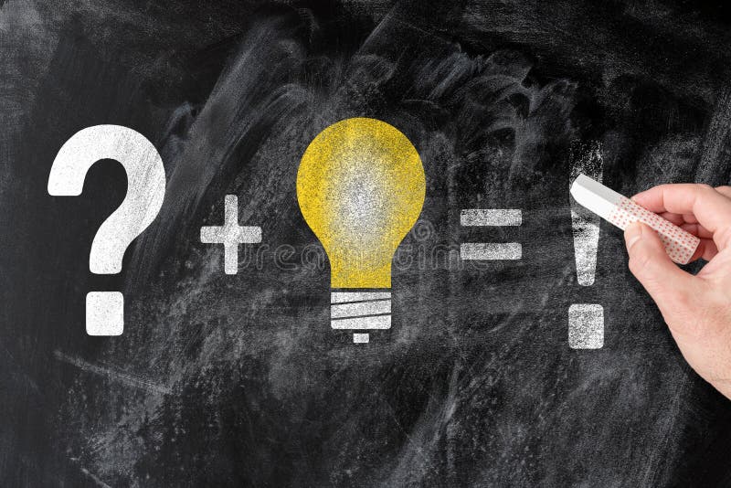 Finding Solution for Problem and Innovation Concept on Blackboard Stock ...