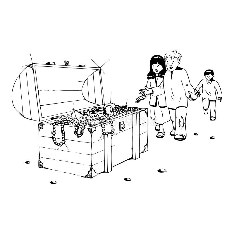 Finding the treasure stock illustration. Illustration of miracle - 22803132