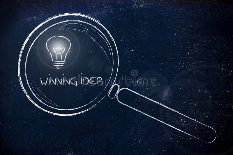 Finding a Winning Idea, Magnifying Glass Design Stock Image - Image of ...