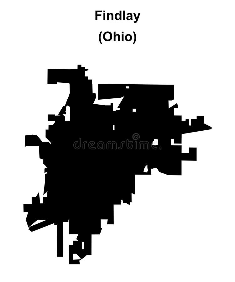 Findlay outline map stock vector. Illustration of city - 357491992