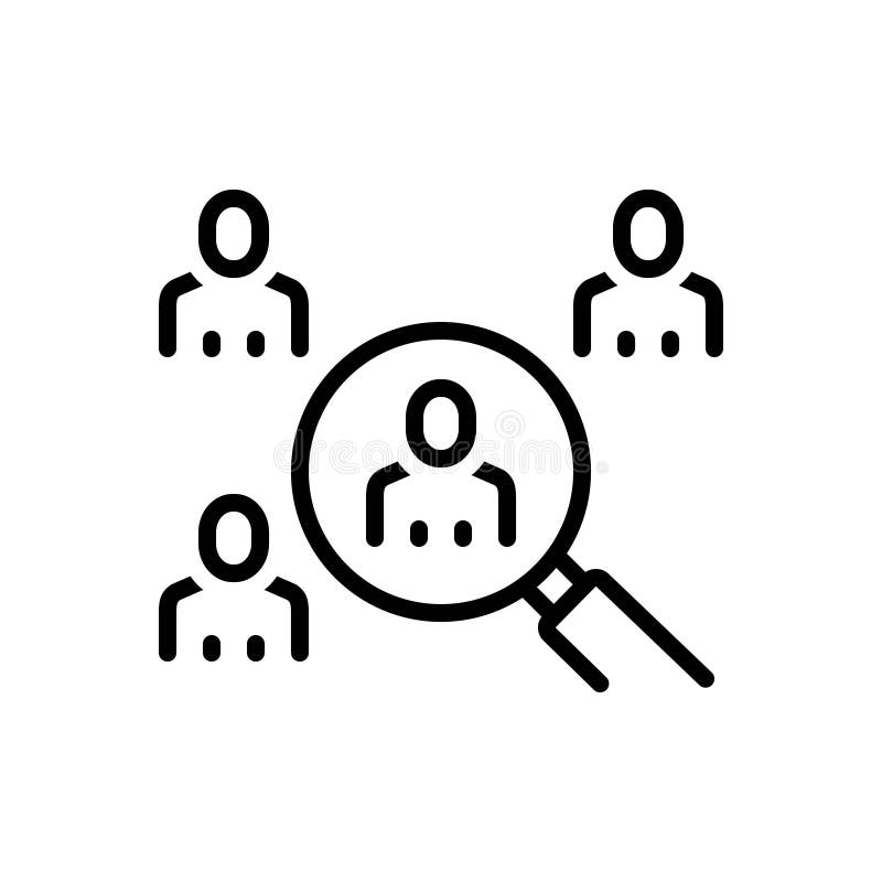 Black Line Icon Finds, Search and Quest Stock Illustration ...