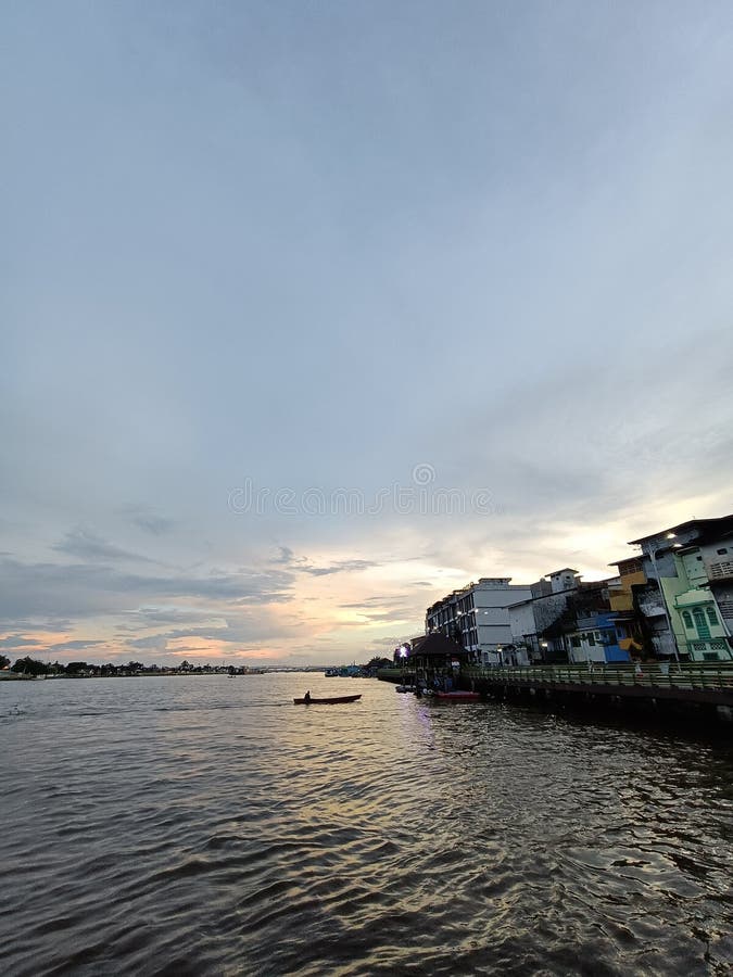 Fine Afternoon in Kapuas River Stock Photo - Image of fine, evening ...